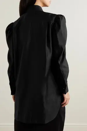 Max Mara Faraday Gathered Cotton Shirt - Black