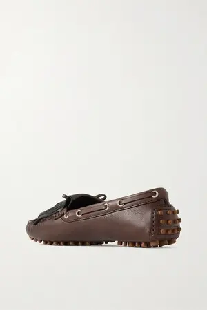 Brunello Cucinelli Tasseled Fringed Leather Loafers
