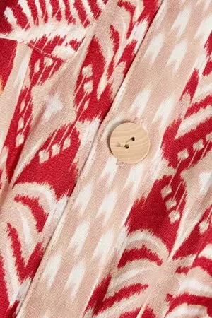 Farm Rio Printed Linen-blend Playsuit