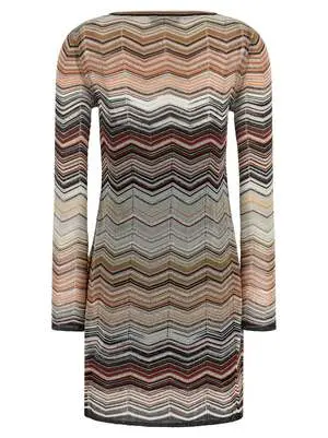 Missoni Chevron Lamé Sequin Mini Dress