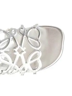 Loewe Leather Slide Sandal - Silver