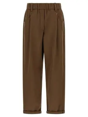 Brunello Cucinelli Baggy Pull-on Trousers - Brown