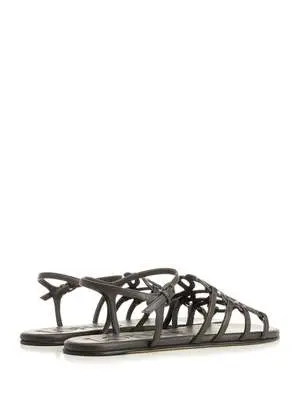 Loewe Petal Leather Sandals - Brown