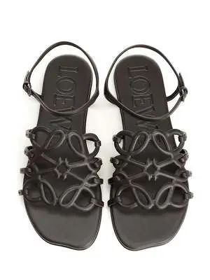 Loewe Petal Leather Sandals - Brown
