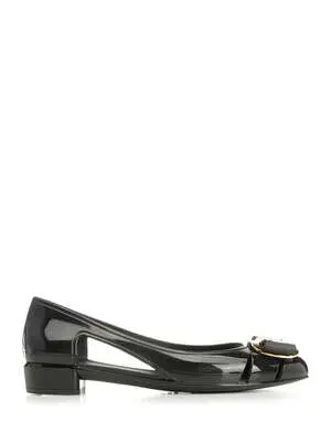 FERRAGAMO Vara Bow Jelly Ballerinas With Side Cut-outs - Black