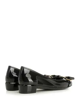 FERRAGAMO Vara Bow Jelly Ballerinas With Side Cut-outs - Black