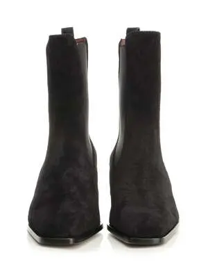 Paris Texas Bettina Suede Ankle Boots - Black