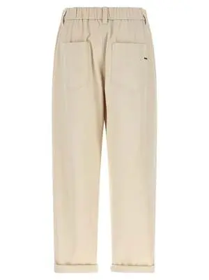 Brunello Cucinelli Baggy Pull-on Pants - Cream