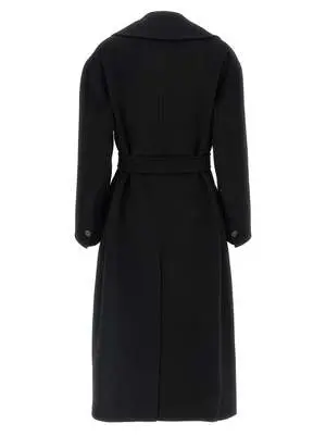 Max Mara Dalila Double Breasted Wool Cashmere Coat - Black