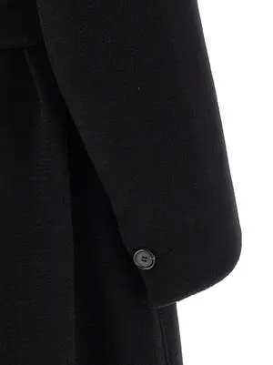 Max Mara Dalila Double Breasted Wool Cashmere Coat - Black