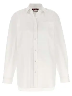Gucci Embroidered Logo Cotton Poplin Shirt