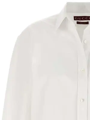 Gucci Embroidered Logo Cotton Poplin Shirt