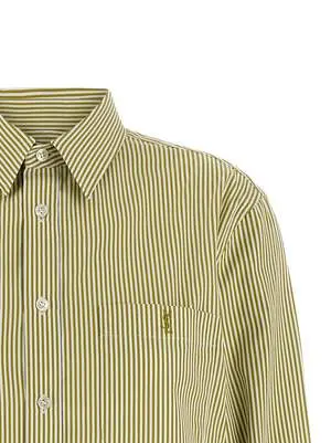 Saint Laurent Cassandre Striped Cotton Poplin Shirt