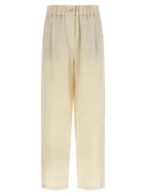 Brunello Cucinelli Five-pocket Linen Blend Trousers - White