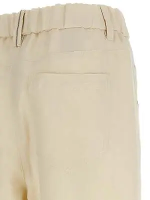 Brunello Cucinelli Five-pocket Linen Blend Trousers - White