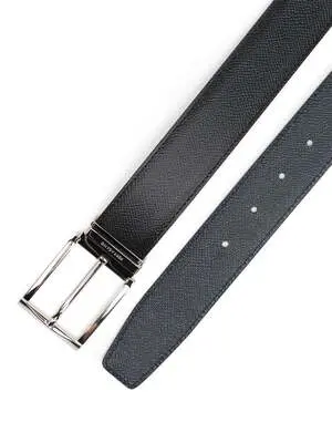 FERRAGAMO Reversible Leather Belt With Palladium Buckle - Black