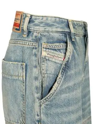 DIESEL® Relaxed Low Waist Wide Leg Cargo Jeans - Blue