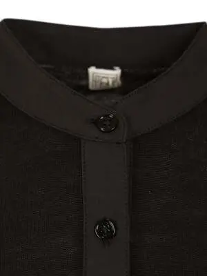 TOTEME Long-sleeved Wool And Silk Half-buttoned Shirt