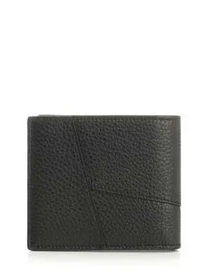 Loewe Puzzle Bifold Wallet In Grained Calfskin - Black