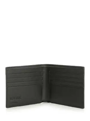Loewe Puzzle Bifold Wallet In Grained Calfskin - Black