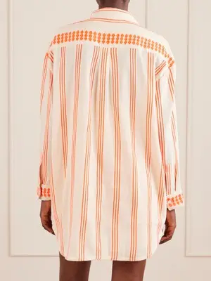 LEMLEM Mariam Asymmetric Striped Cotton-blend Shirt