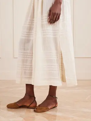 LEMLEM Freye Striped Cotton Midi Skirt