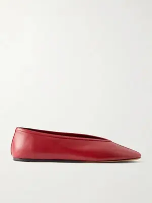 Le Monde Beryl Luna Leather Ballet Flats - Red