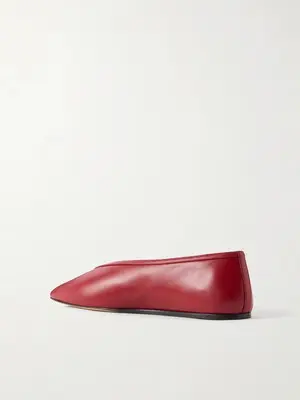 Le Monde Beryl Luna Leather Ballet Flats - Red