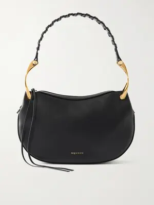 Alexander McQueen Wishbone Braided Leather Shoulder Bag