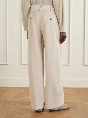 Brunello Cucinelli Cotton Wide-leg Trousers - Neutrals