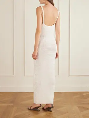 Balmain Crocheted V-neck Maxi Dress
