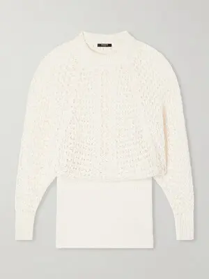 Balmain Crocheted Mini Dress - Neutrals