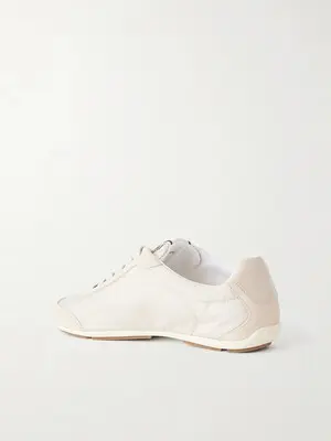 Brunello Cucinelli Quilted Shell And Suede Low Top Sneakers