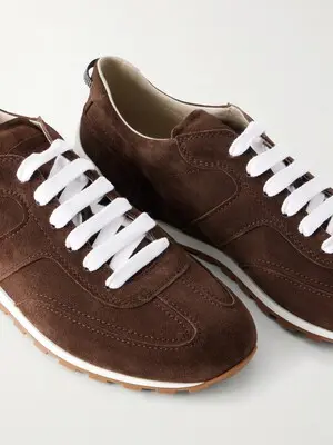 Brunello Cucinelli Suede Sneakers With Monili Bead Detail