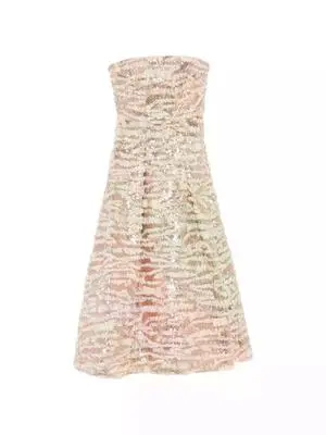Elie Saab Strapless Embellished Maxi Dress - Neutrals
