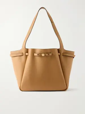 Tory Burch Romy Textured-leather Tote - Brown