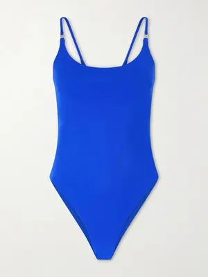 Tory Burch Logo-embellished One-piece Swimsuit - Blue