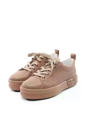 Hermès Happy Leather Lace-up Sneakers - Pink