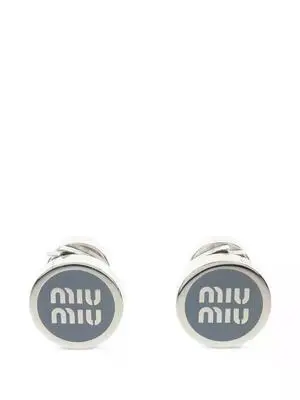 Miu Miu Enamel Logo Earrings