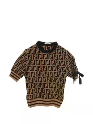 Fendi Zucca Monogram Knit Sweater - Neutrals