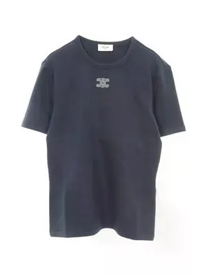 Celine Triomphe Logo Embroidered T-shirt