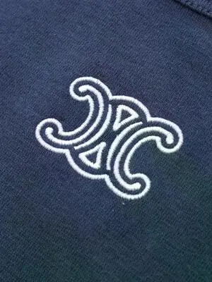 Celine Triomphe Logo Embroidered T-shirt
