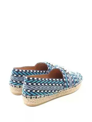 Miu Miu Geometric Crystal Embellished Canvas Espadrilles