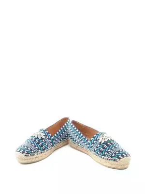 Miu Miu Geometric Crystal Embellished Canvas Espadrilles