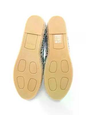 Miu Miu Geometric Crystal Embellished Canvas Espadrilles