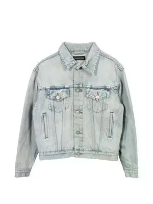Balenciaga Embellished Denim Jacket - Blue