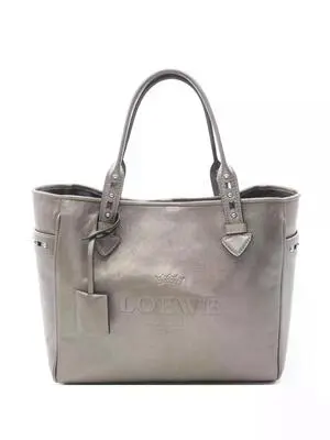 Loewe Heritage Metallic Tote Bag - Silver