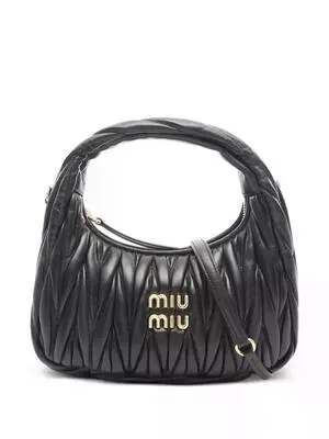 Miu Miu Wander Matelassé Handbag - Black