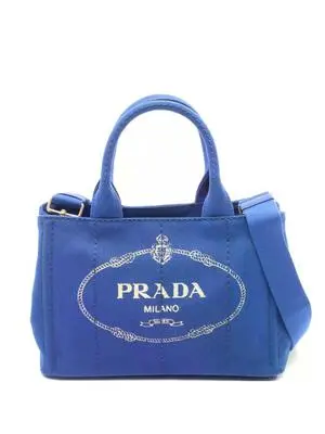 Prada Canapa Double-handle Tote Bag - Blue