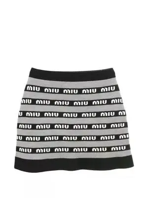 Miu Miu Logo-knit Mini Skirt